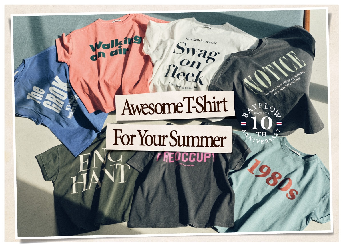 [選べるアソートプリント]ピグメントロゴT | [公式]ベイフロー（BAYFLOW）通販